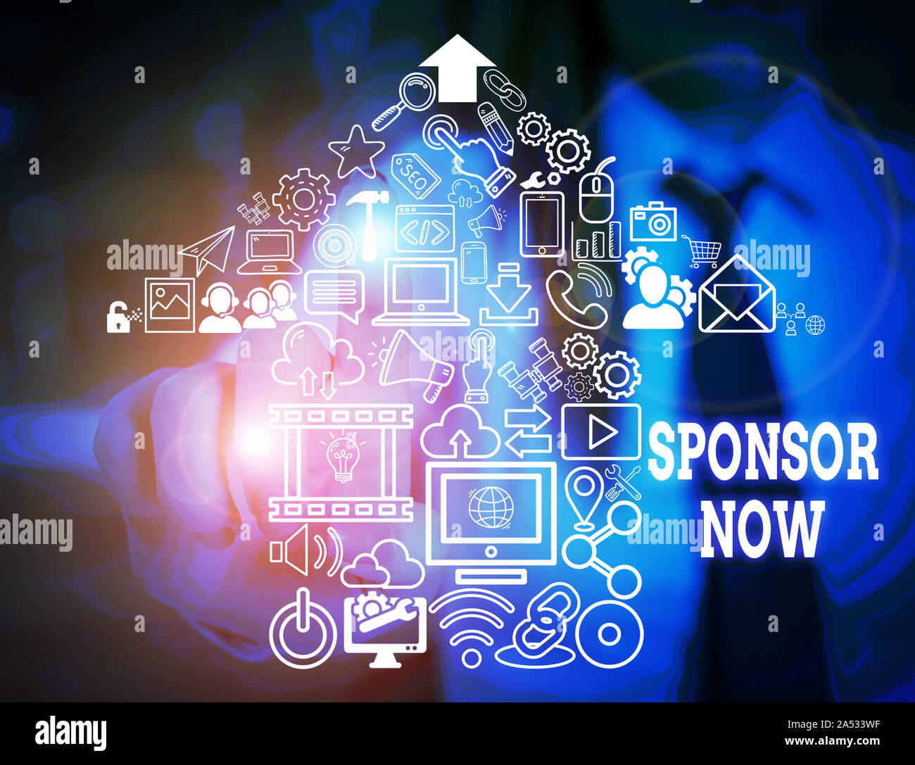 Handwriting text writing Sponsor Now. Conceptual photo paying or ...