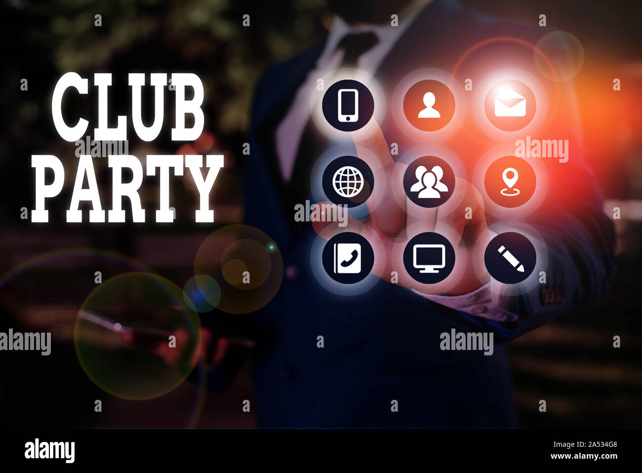 Handwriting text Club Party. Conceptual photo social gathering in a ...