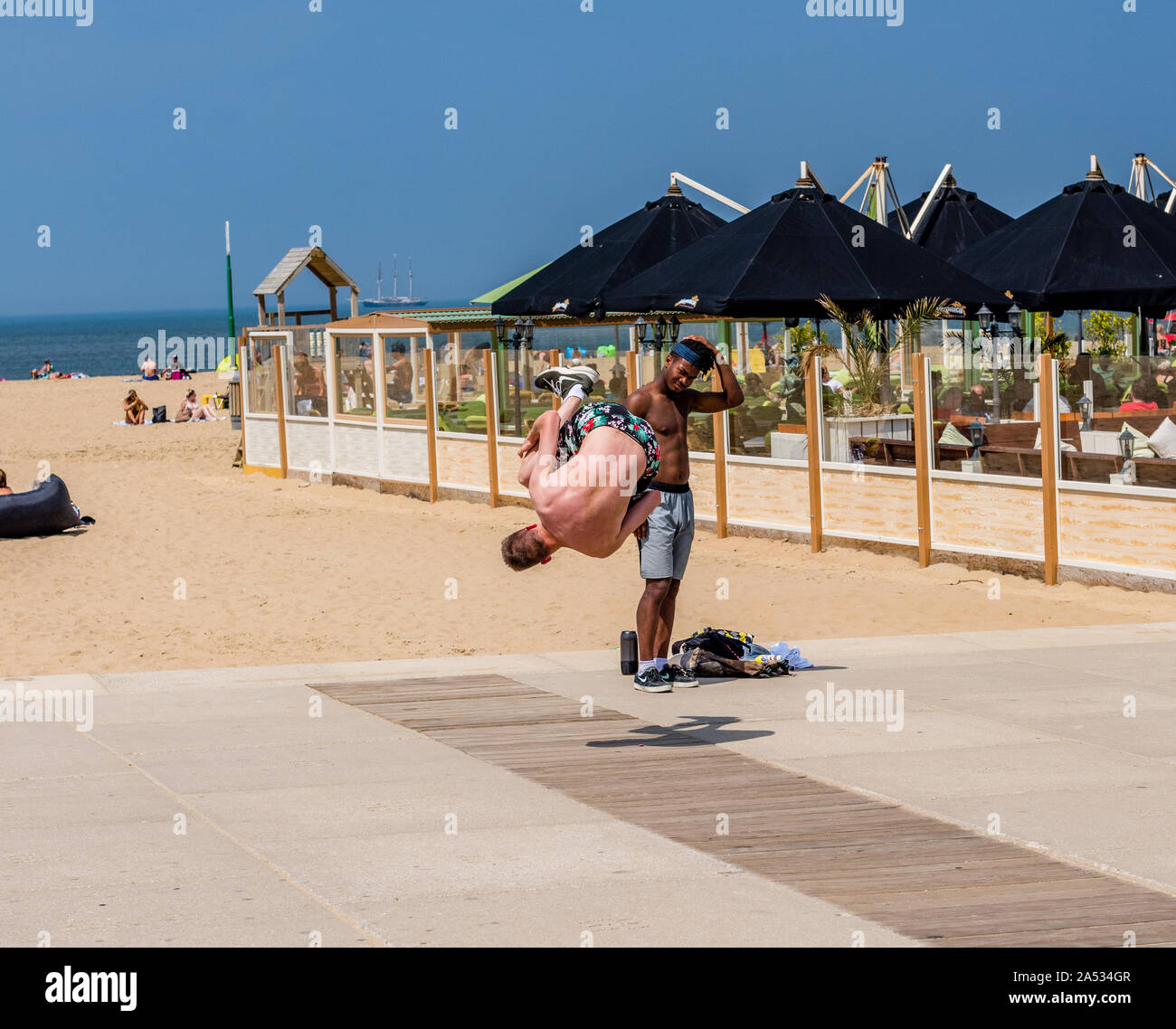 The Hague Holland May 2018 street flipping boys on the boulevard at the ...