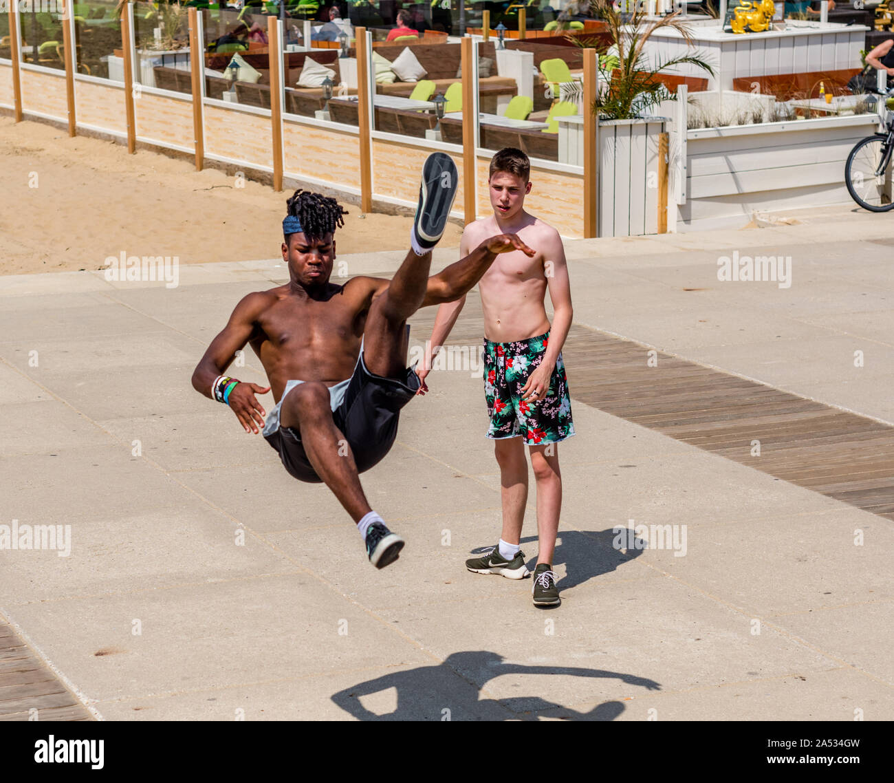 The Hague Holland May 2018 street flipping boys on the boulevard at the ...