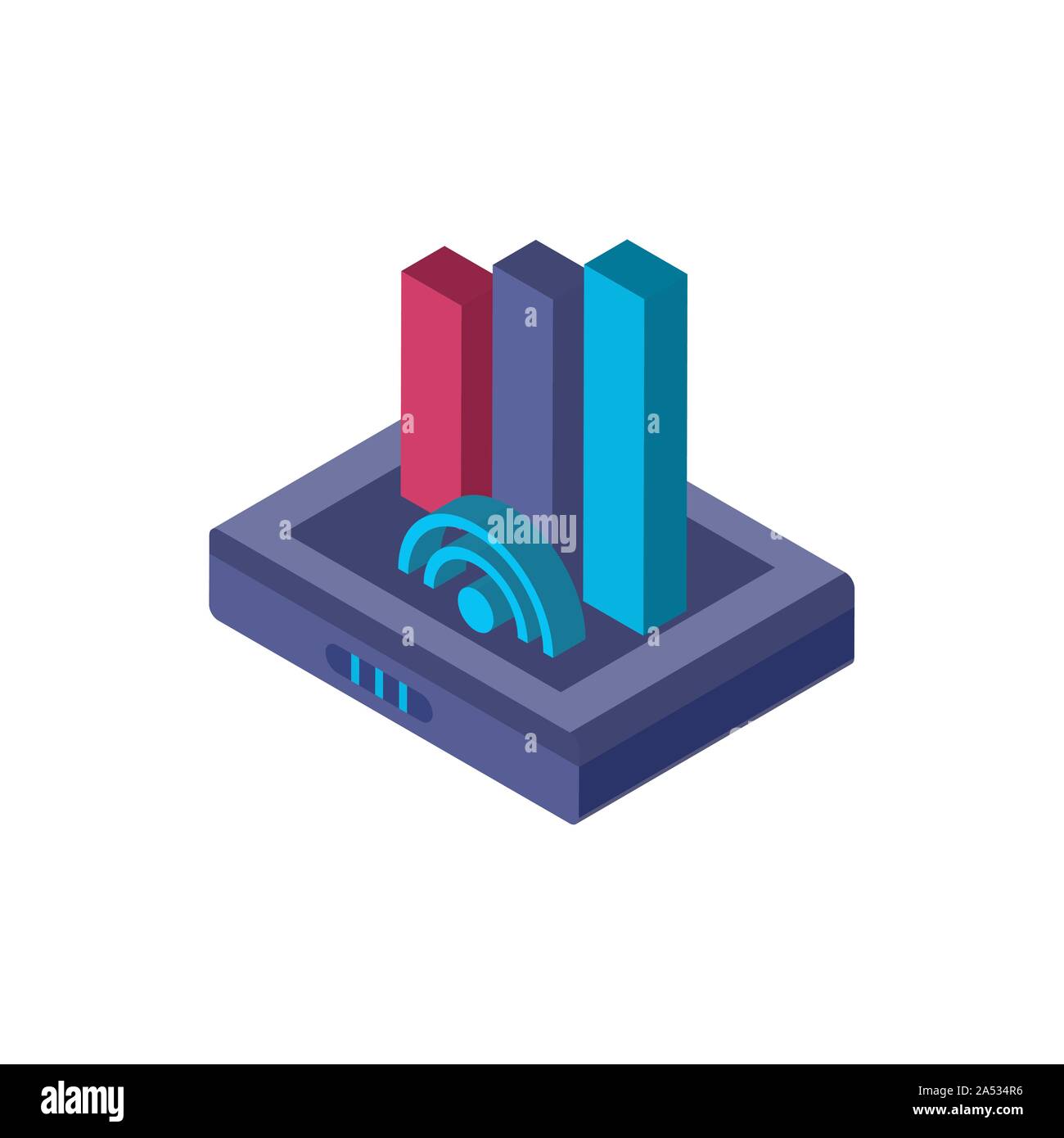 wifi and bars icon design, Digital technology communication social ...
