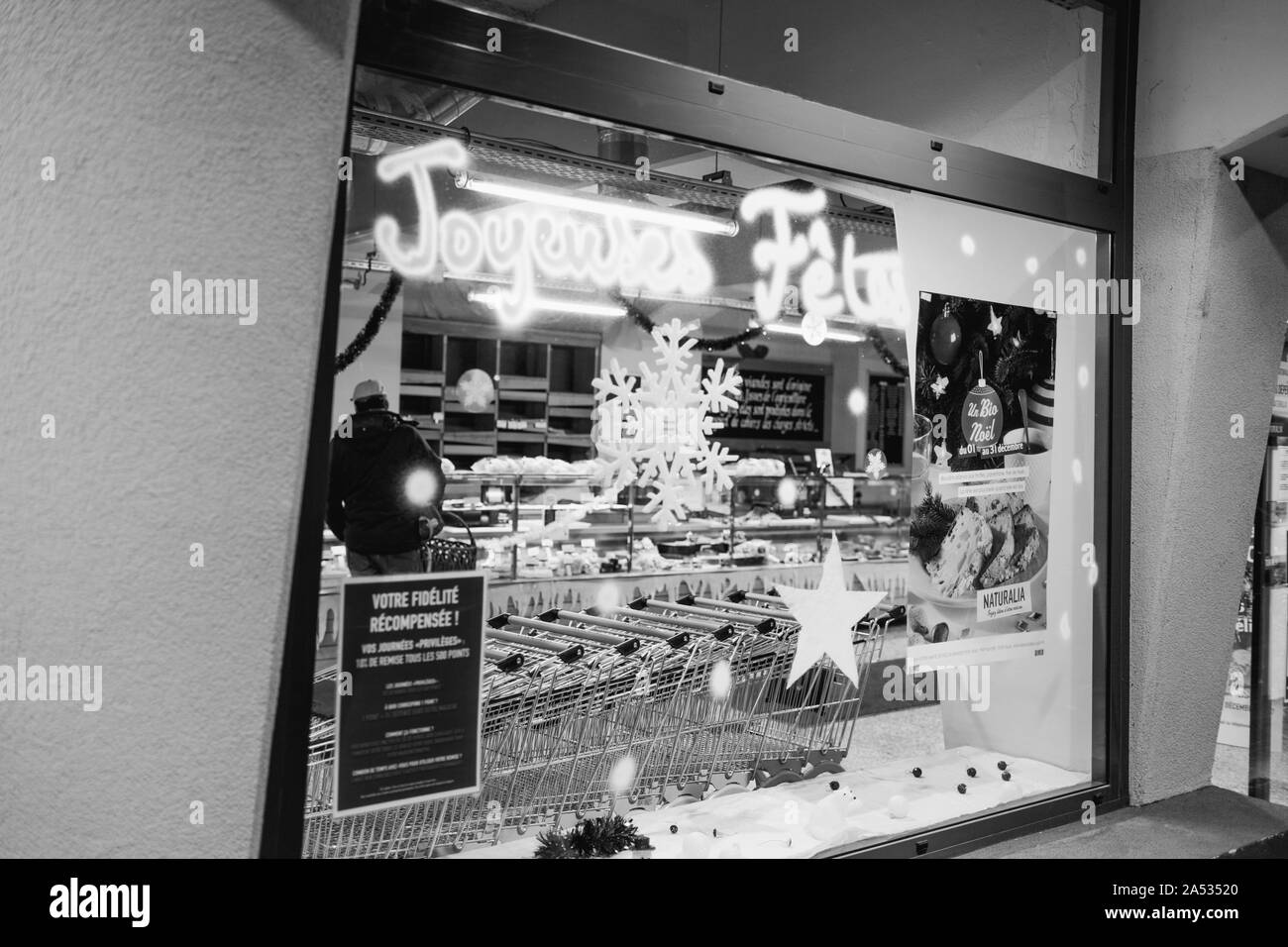 Bio food store Black and White Stock Photos & Images - Alamy