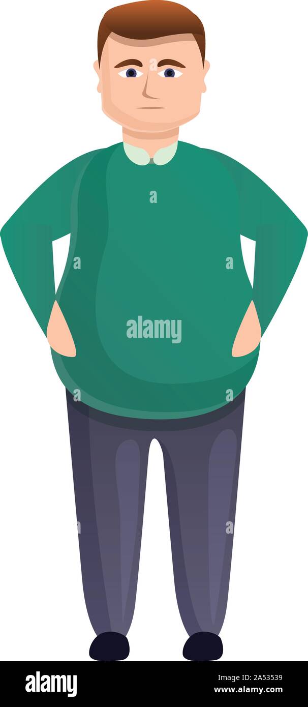 Fat man icon. Cartoon of fat man vector icon for web design isolated on ...