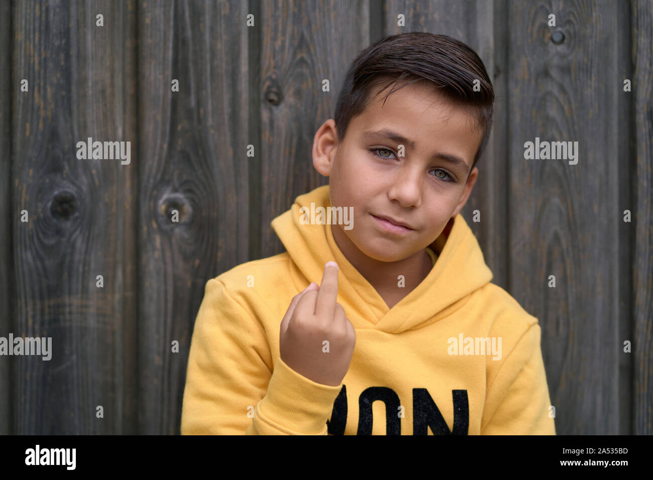 kid making gesture with his hand Stock Photo - Alamy