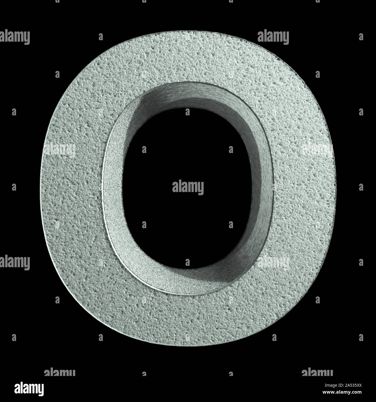 Letter O made of snow. Snow font. 3d rendering Stock Photo - Alamy