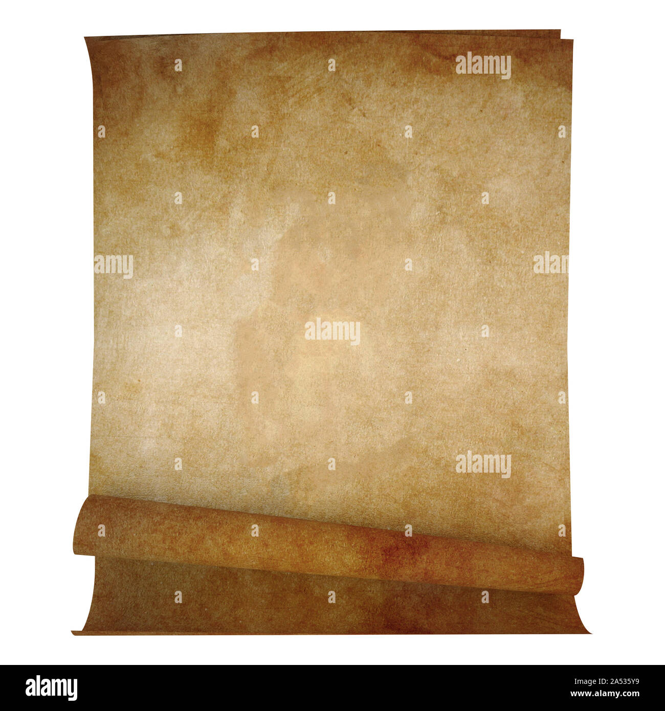 Vintage aged old scroll paper isolated on white background Stock Photo ...