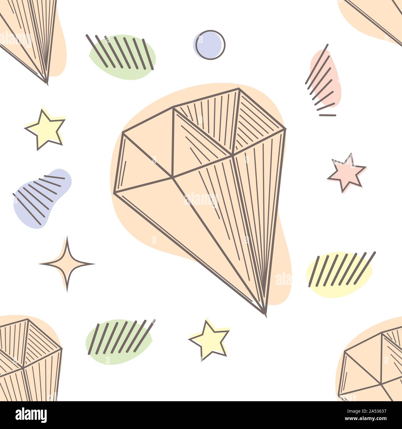 Seamless colorful diamond gemstones background on black. Jewels pattern ...