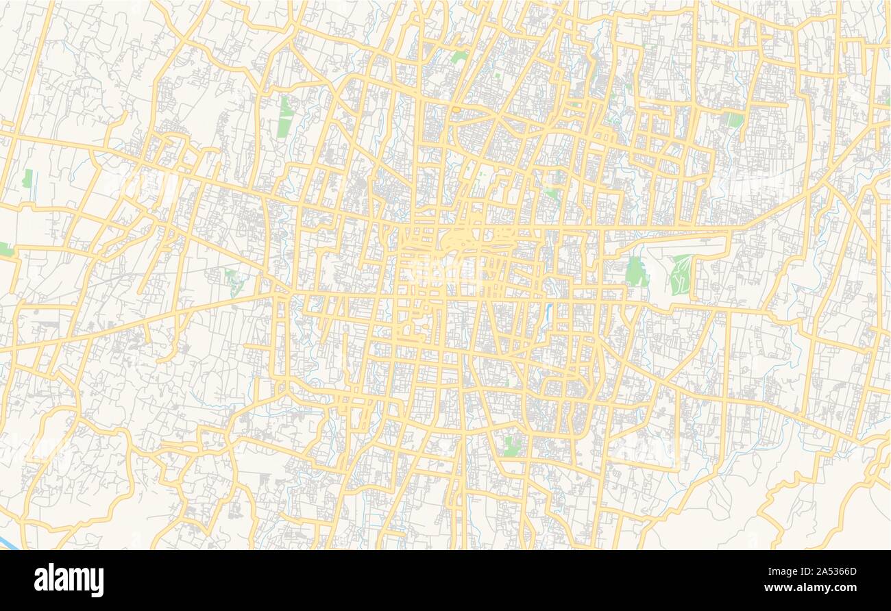 Printable street map of Yogyakarta, Province Special Region of ...