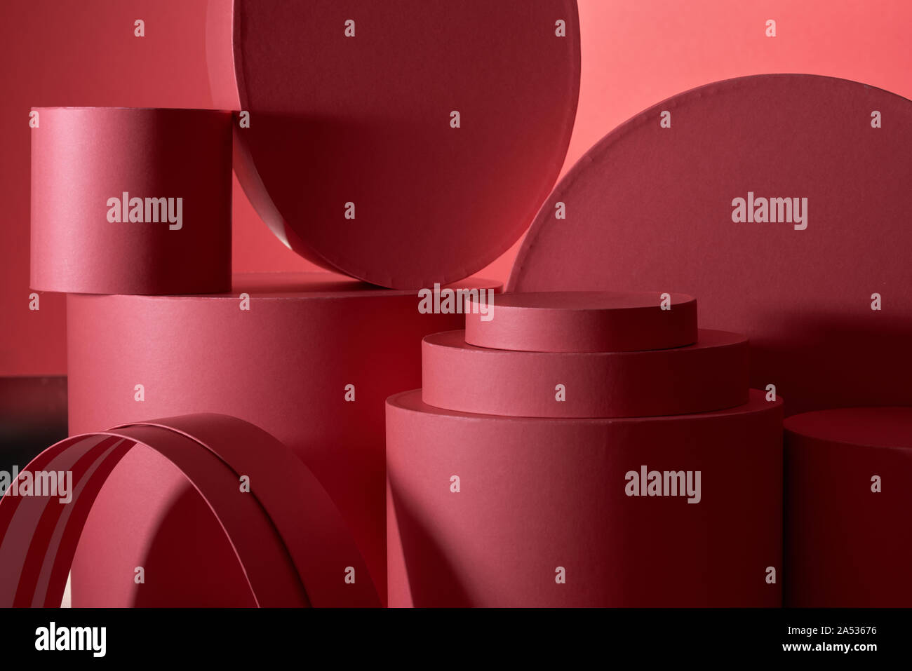 Abstract background composed of primitive volumetric objects of coral ...