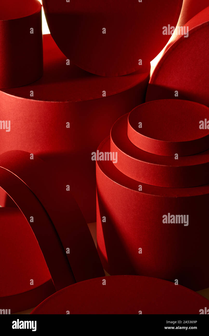 Abstract background composed of primitive volumetric objects of coral ...