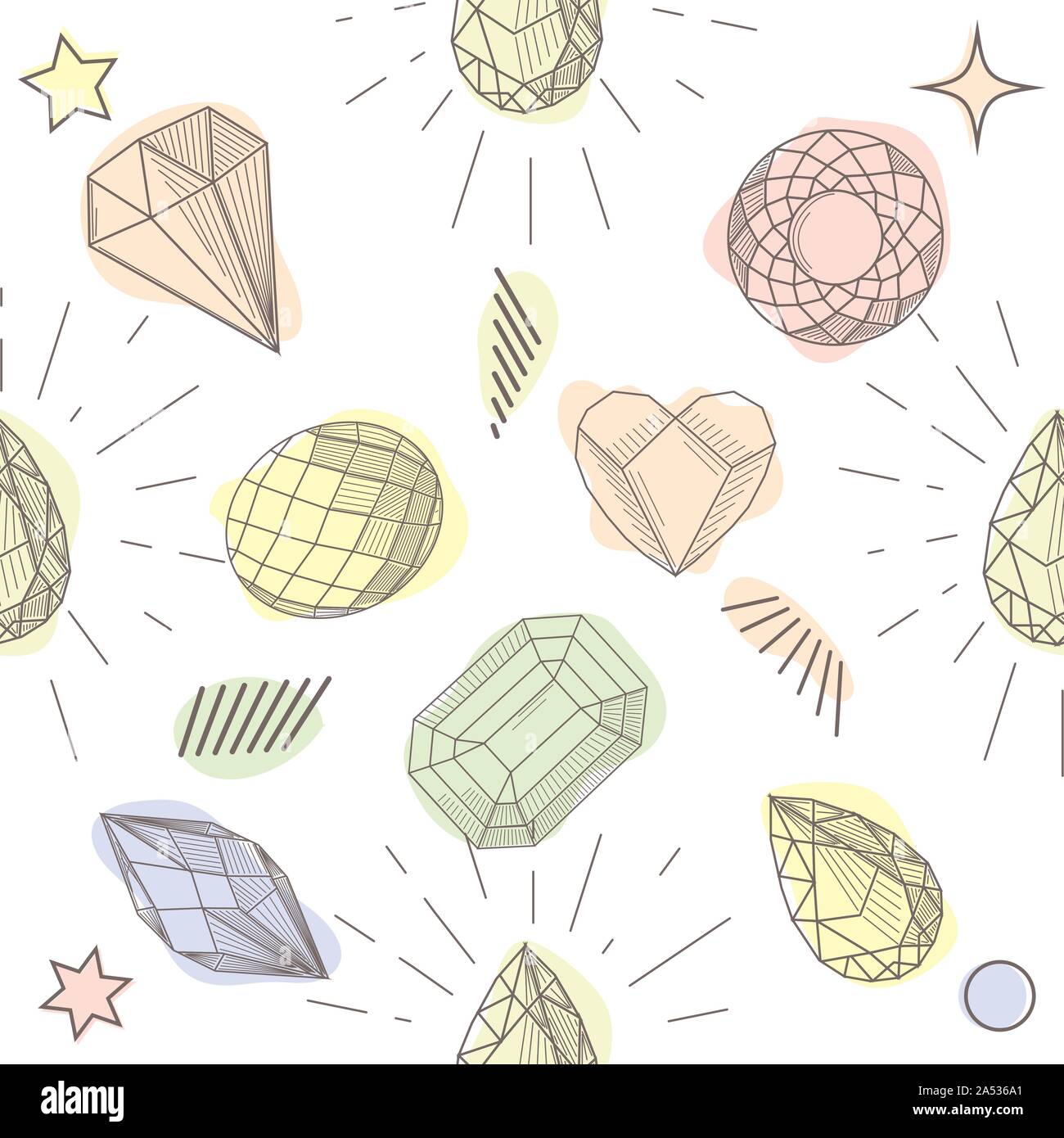 Seamless pastel diamonds pattern. Background with colorful gemstones ...