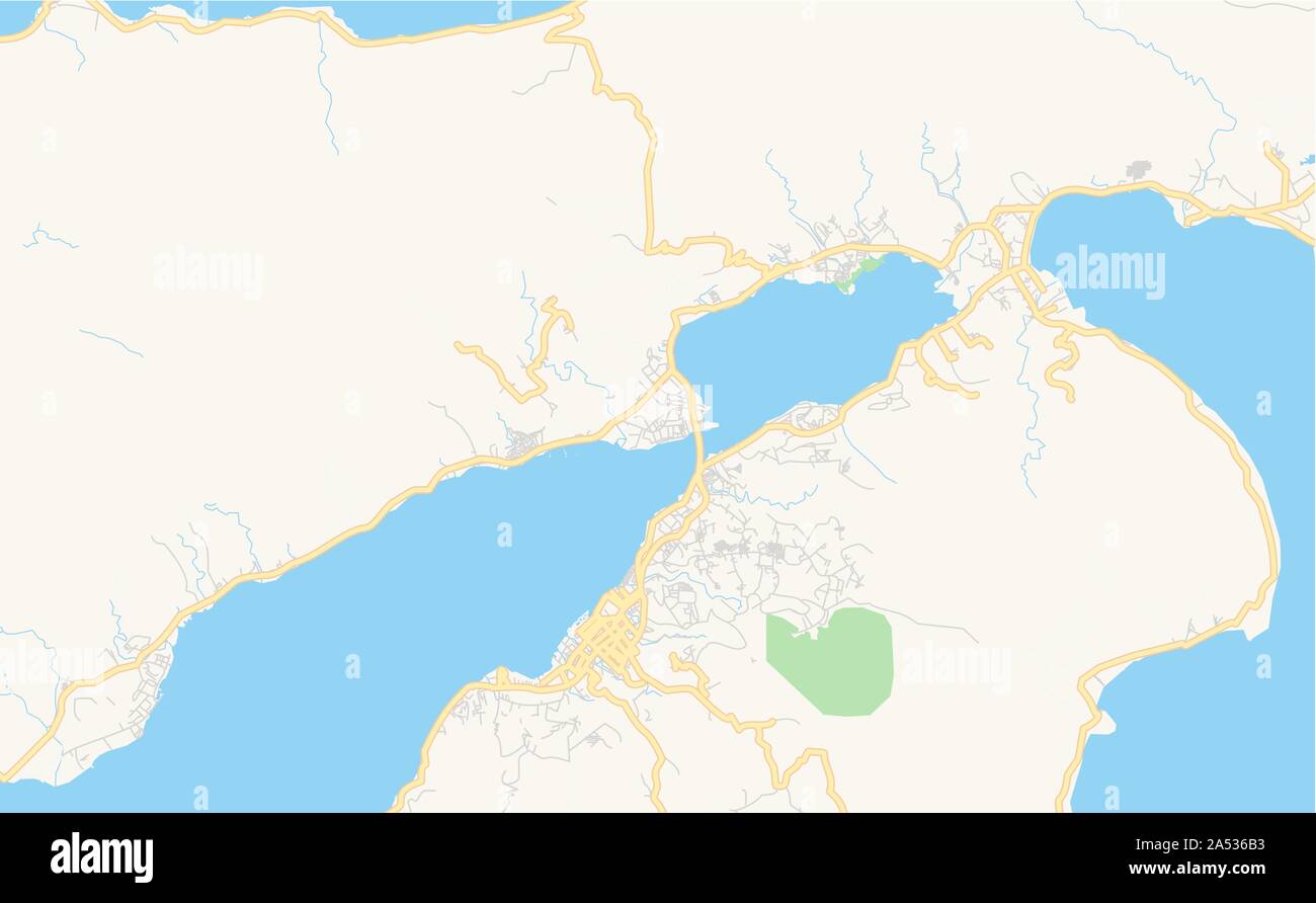 Printable street map of Ambon, Province Maluku, Indonesia. Map template ...