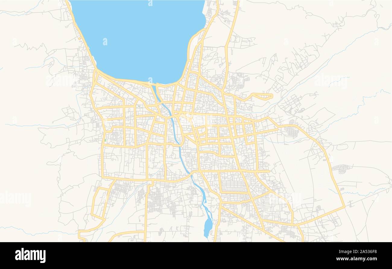 Printable street map of Palu, Province Central Sulawesi, Indonesia. Map ...