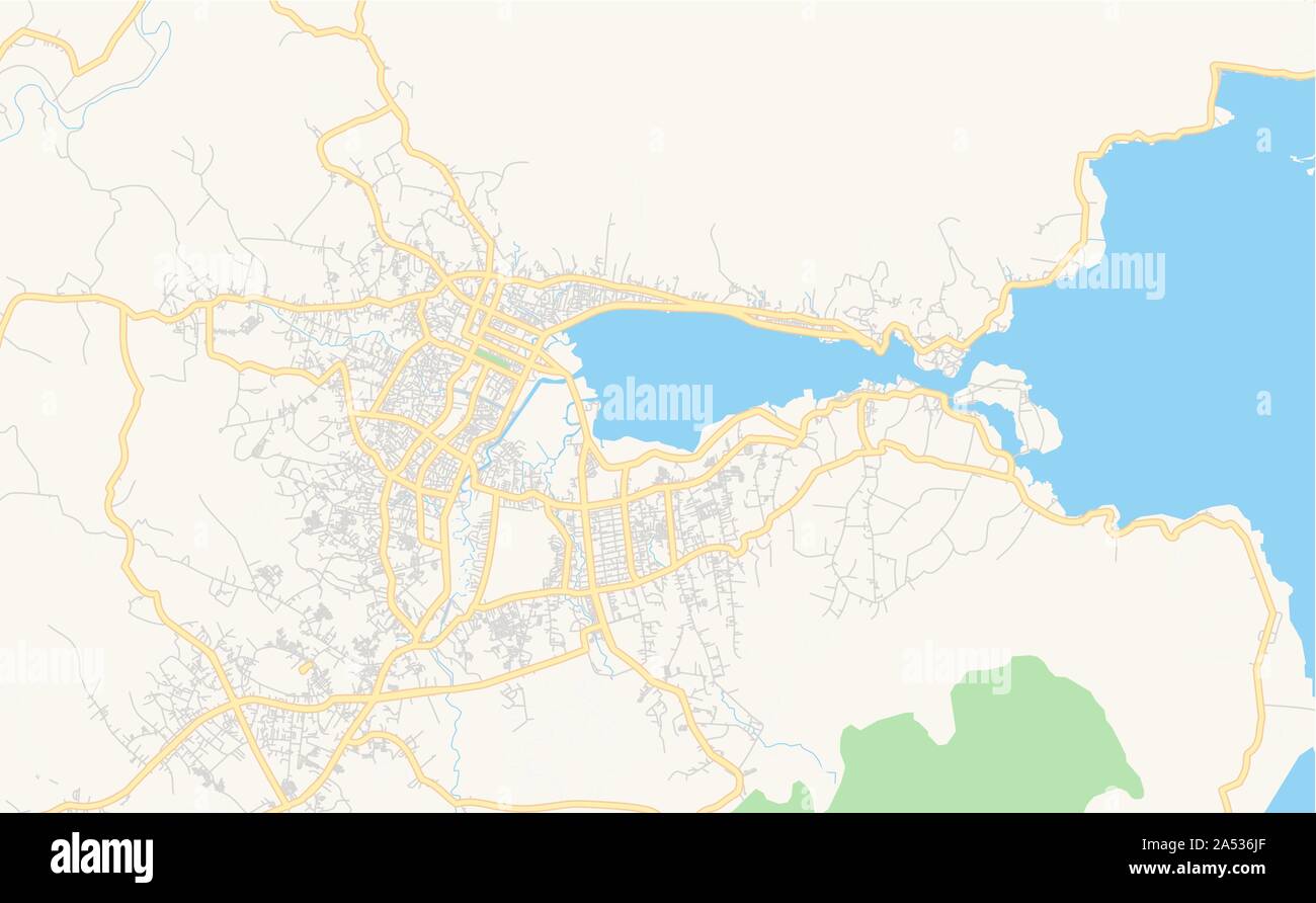 Printable street map of Kendari, Province Southeast Sulawesi, Indonesia ...
