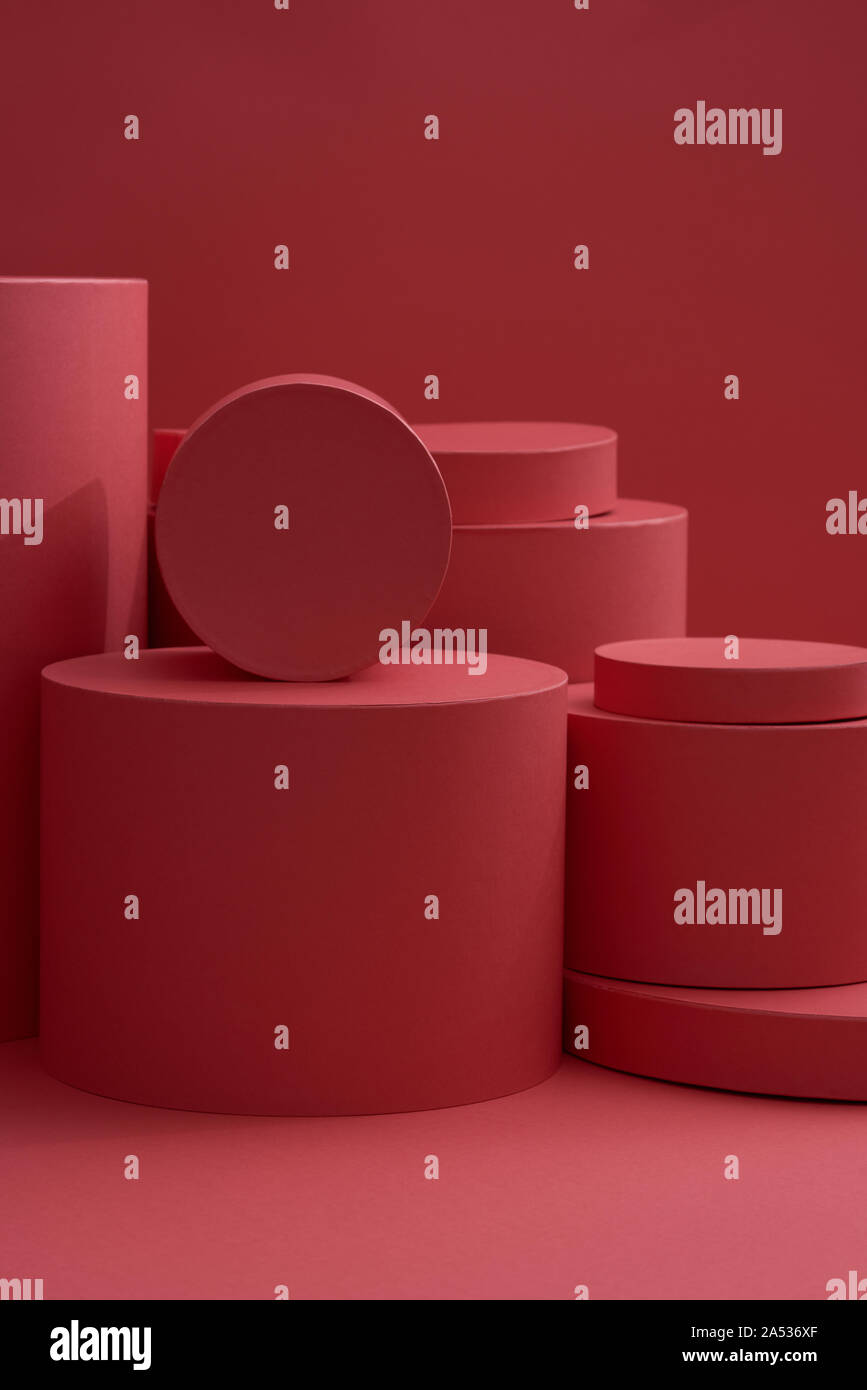 Abstract background composed of primitive volumetric objects of coral ...