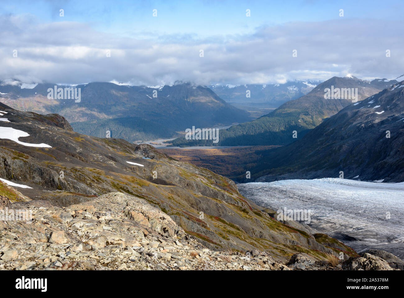 View of Exit Glacier, Harding Icefield, Kenai Fjords National Park ...