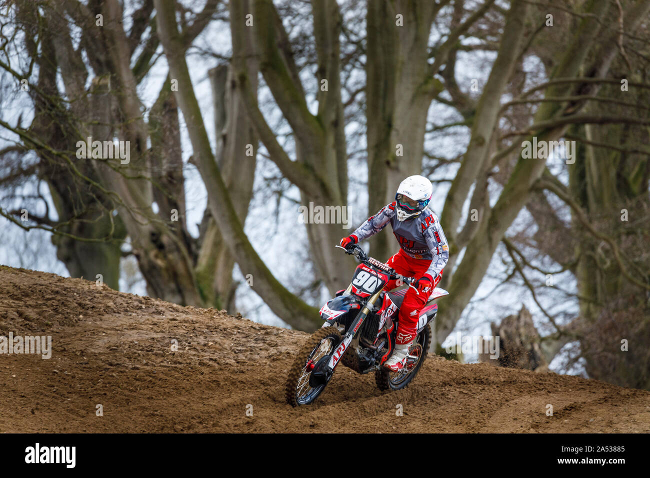 Ines Jones on her APJ UK Ltd Honda during the ladies race at the Maxxis ...