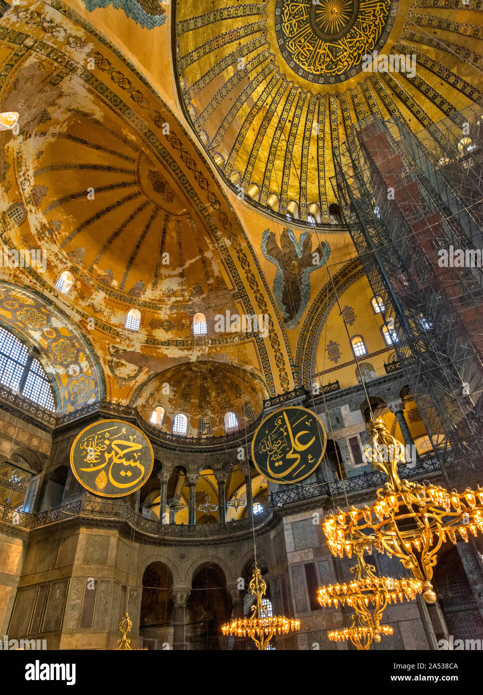 ISTANBUL TURKEY THE HAGIA SOPHIA INTERIOR RESTORATION OF MAIN DOME AND SEMI DOME Stock Photo - Alamy