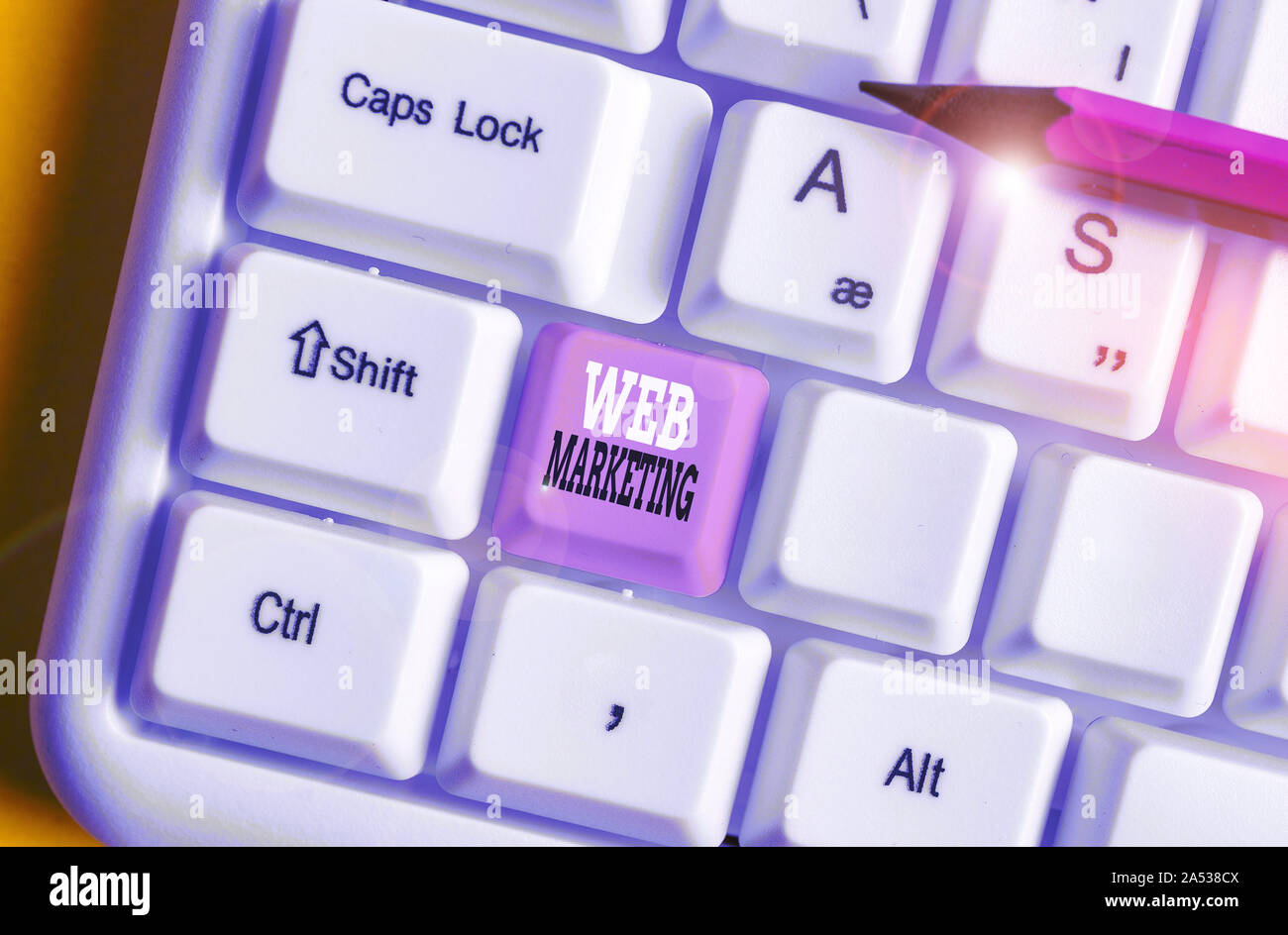 Writing note showing Web Marketing. Business concept for Electronic ...