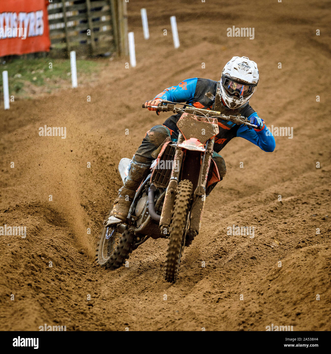 Dirt bike action during the MX1 Maxxis British Championship Motocross ...