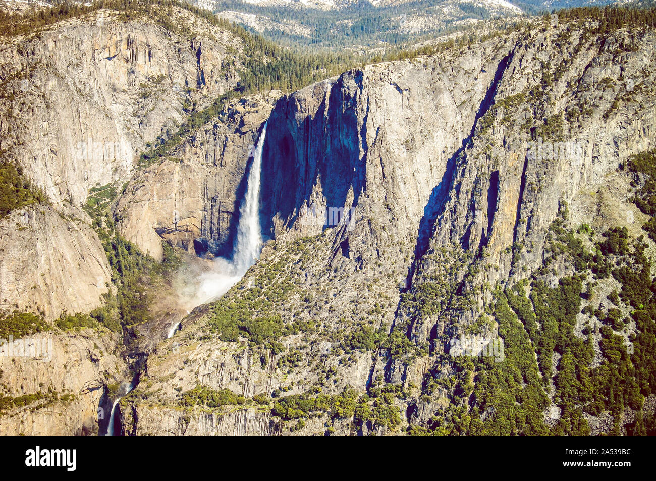 Upper Yosemite Falls viewed from atop Sentinel Dome. Yosemite National ...