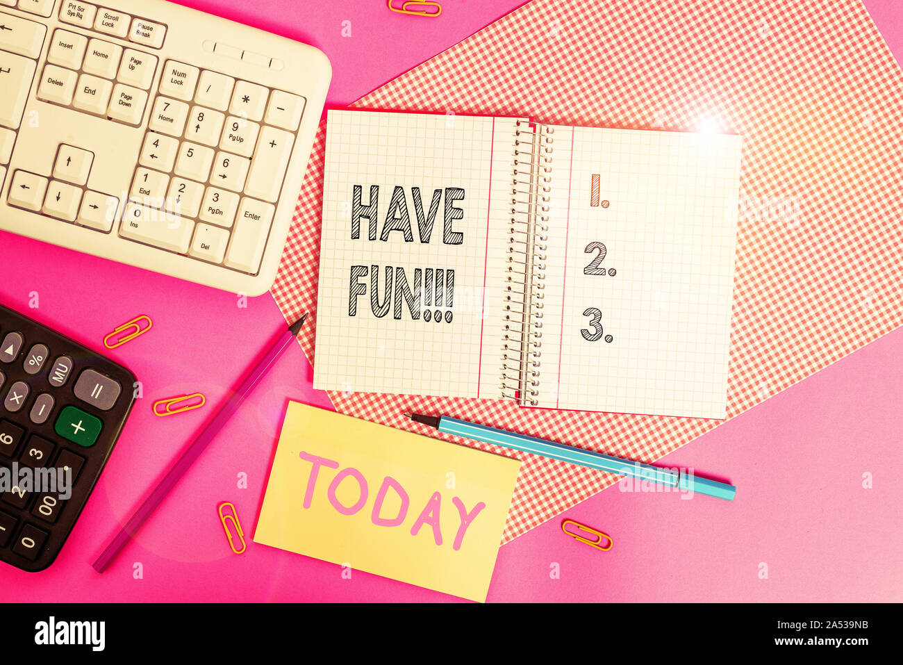 Writing note showing Have Fun. Business concept for wish somebody good ...