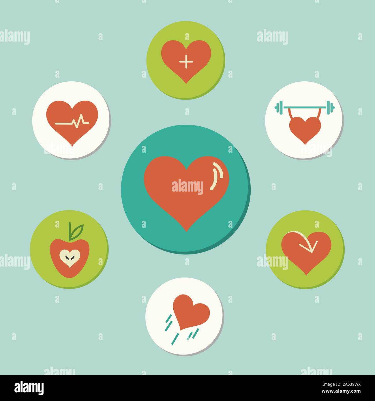 Habits For A Healthy Heart Icon Wheel Stock Vector Image And Art Alamy