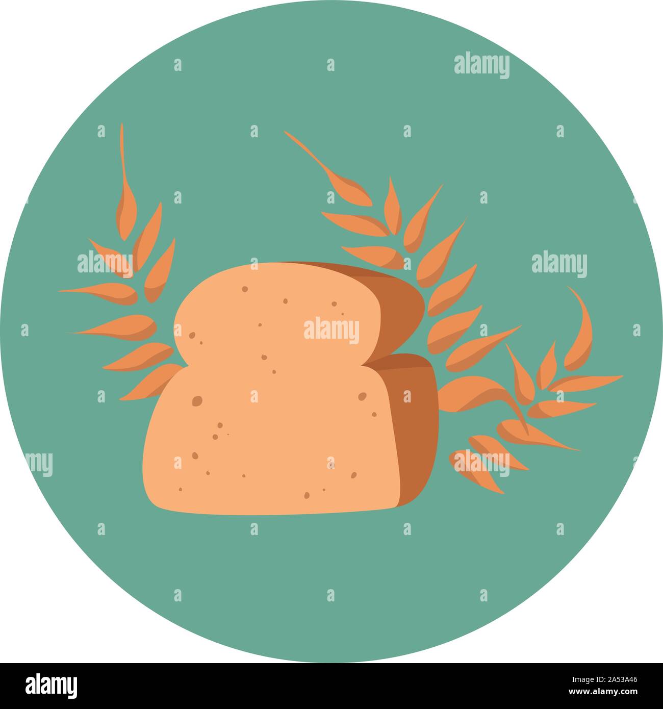 Slice of Bread and Wheat Circle Icon Stock Vector Image & Art - Alamy