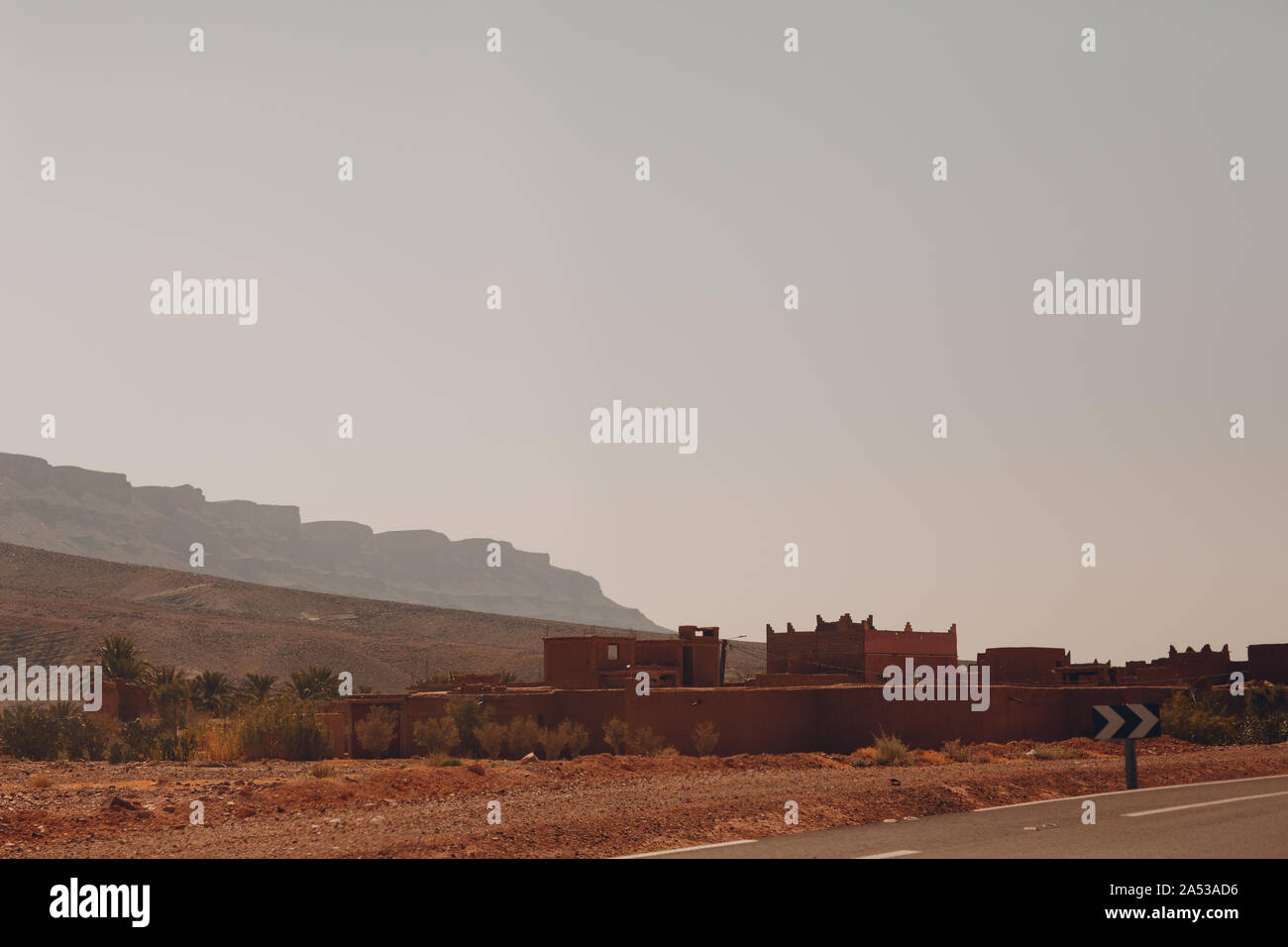 Road and moroccan landscape with cliffs and desert Stock Photo - Alamy