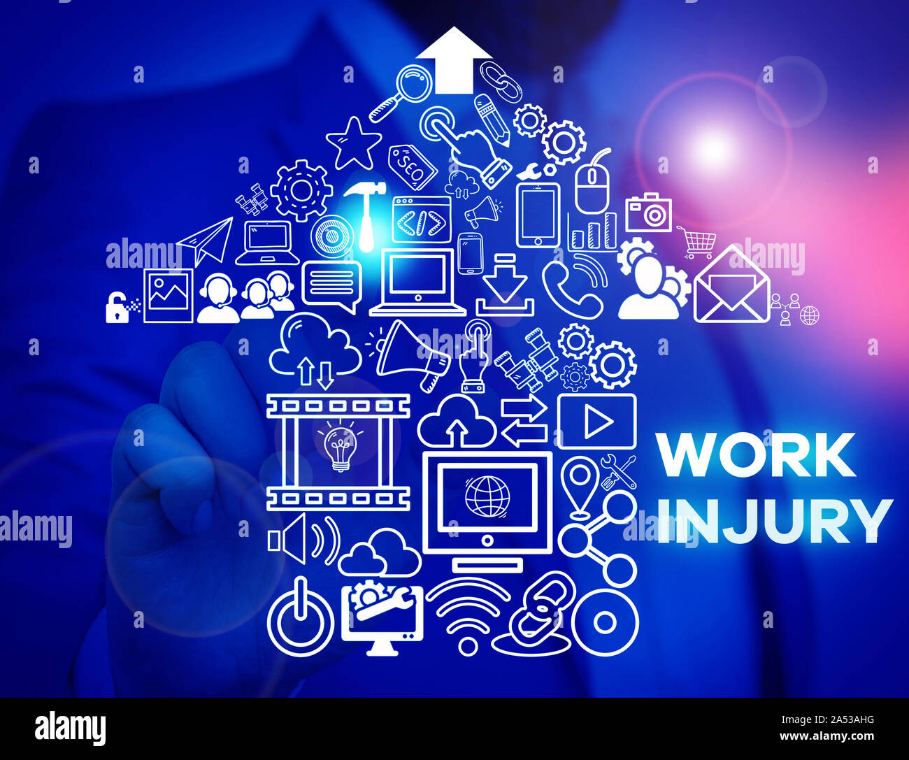 Word writing text Work Injury. Business photo showcasing Accident in ...