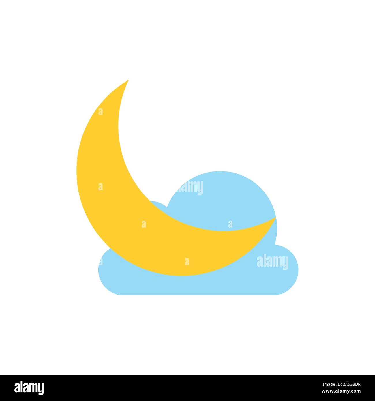 Moon icon design, Night bedtime sky space moonlight nature and space ...