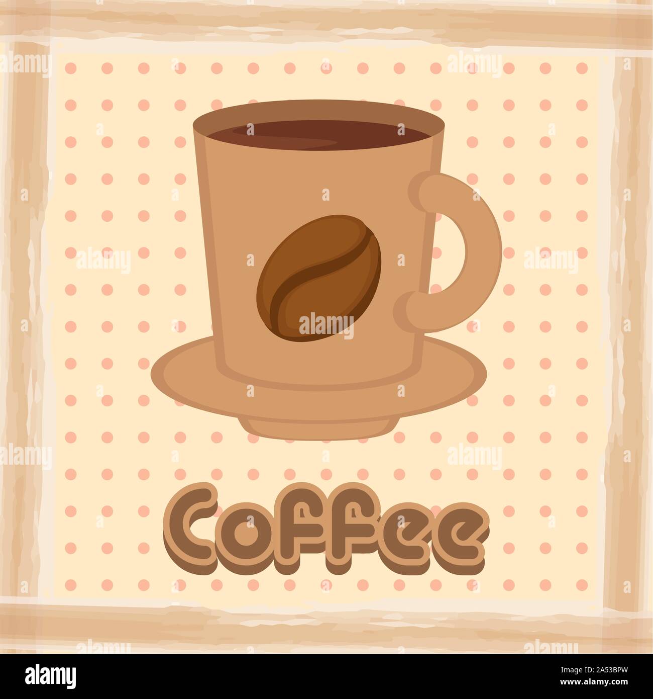 Vintage coffee cups poster with text - Vector illustration Stock Vector ...