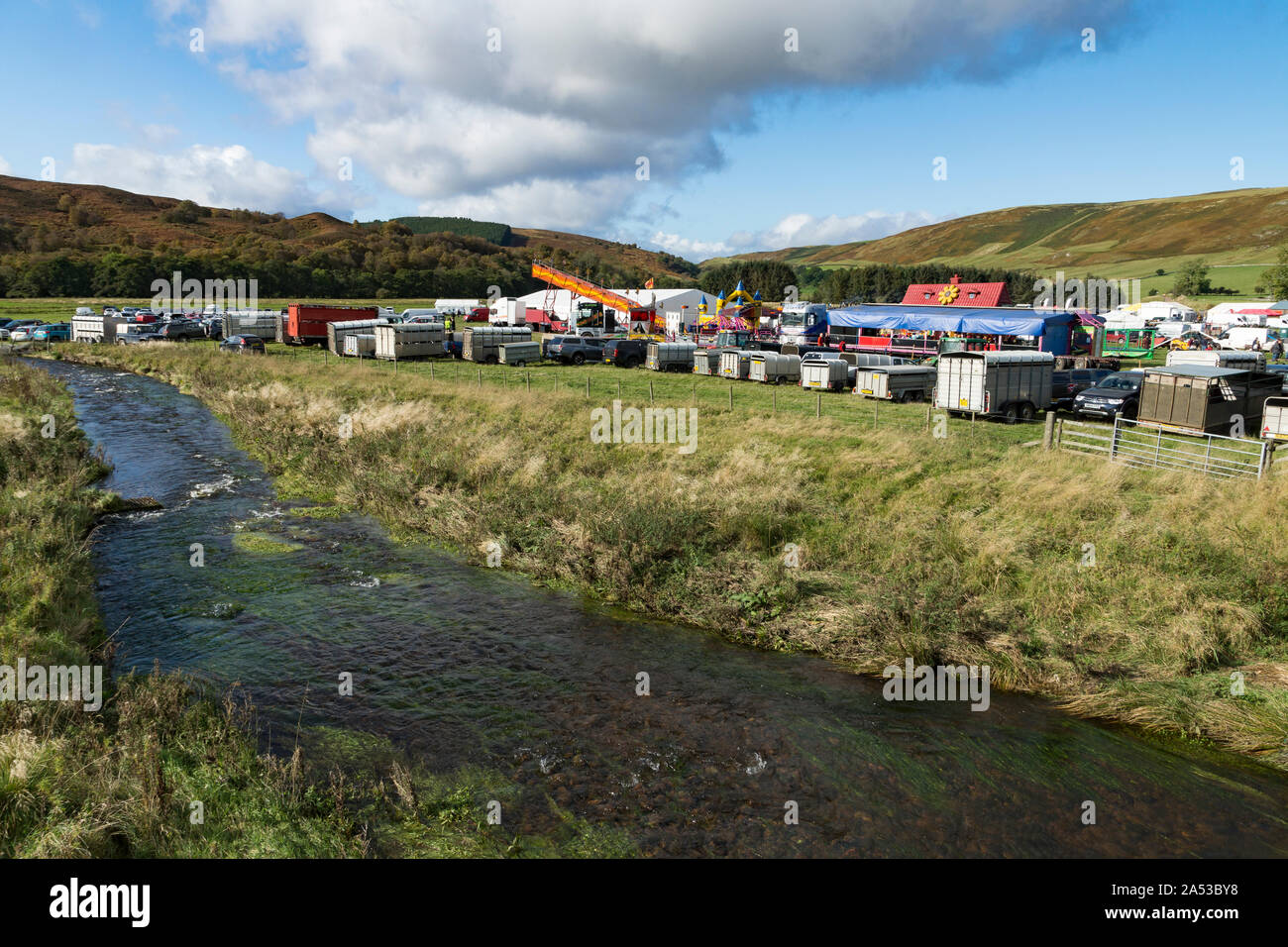 Alwinton Show (Northumberland) 2019 next to River Alwin Stock Photo - Alamy