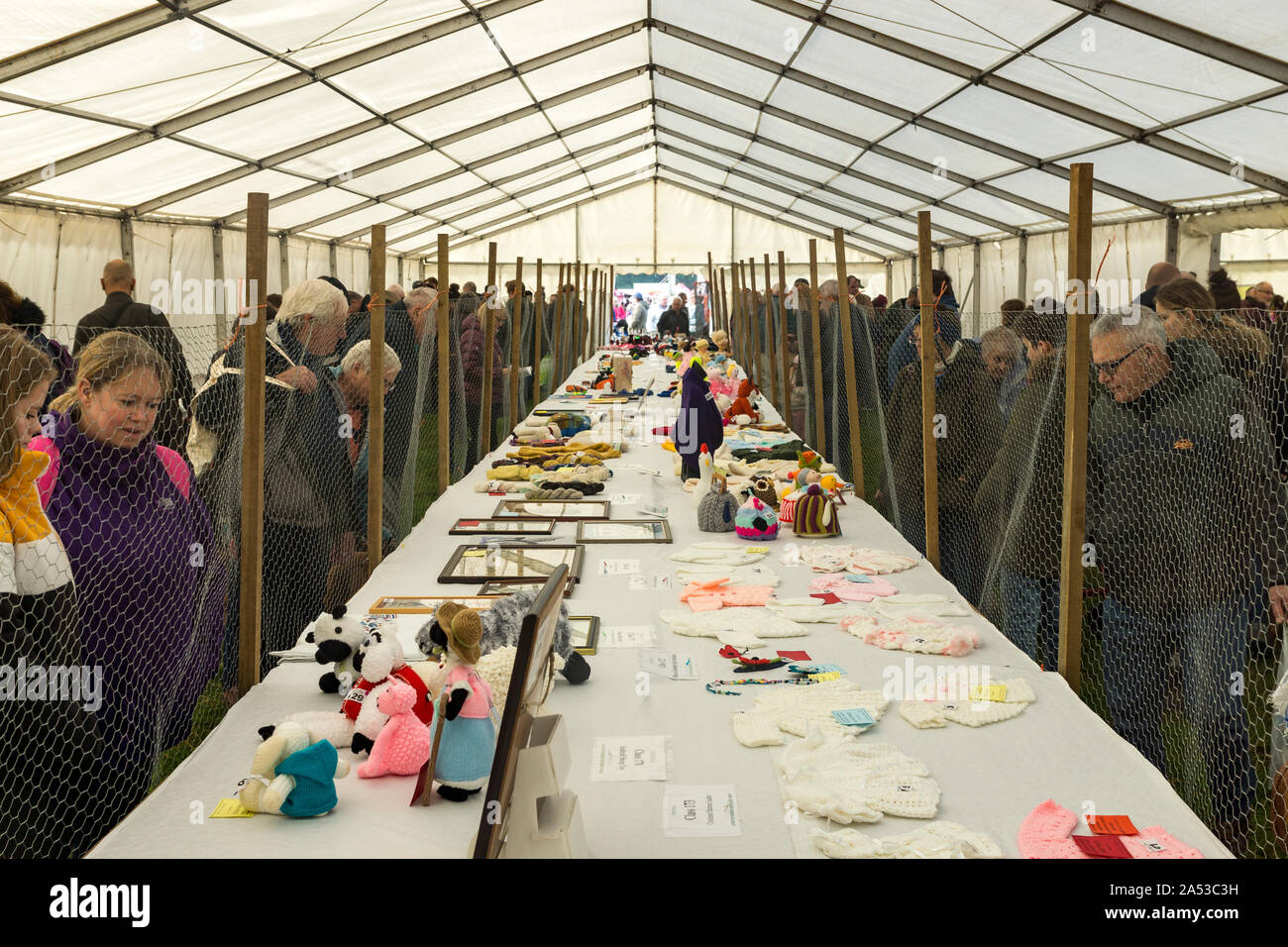 Alwinton Show (Northumberland) 2019 - local exhibits in tent Stock ...