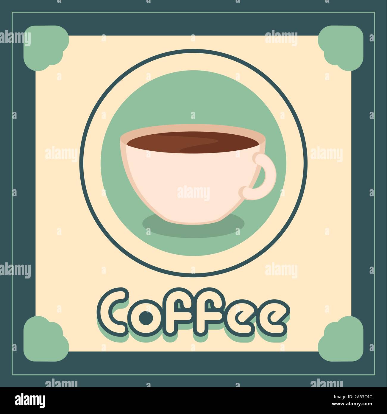 Vintage coffee cups poster with text - Vector illustration Stock Vector ...