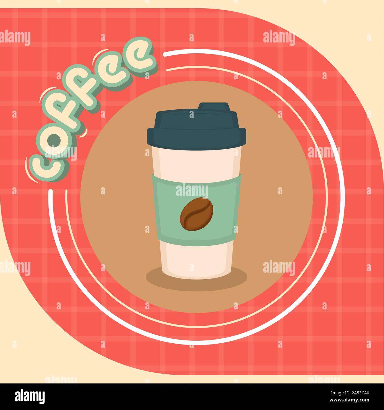 Vintage coffee cups poster with text - Vector illustration Stock Vector ...