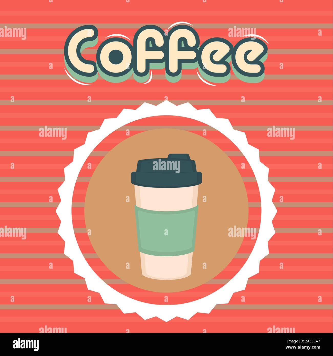 Vintage coffee cups poster with text - Vector illustration Stock Vector ...
