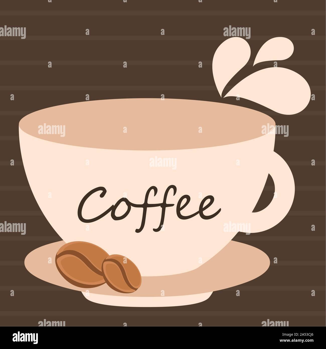 Vintage coffee cups poster with text - Vector illustration Stock Vector ...