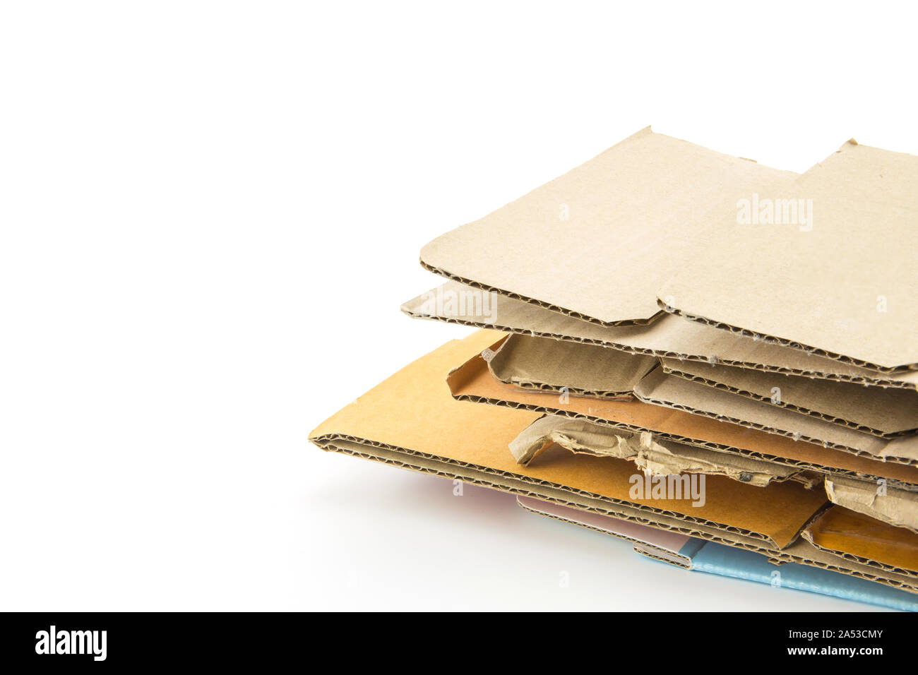 Big stack of cardboard isolated on white background - recycle concept ...