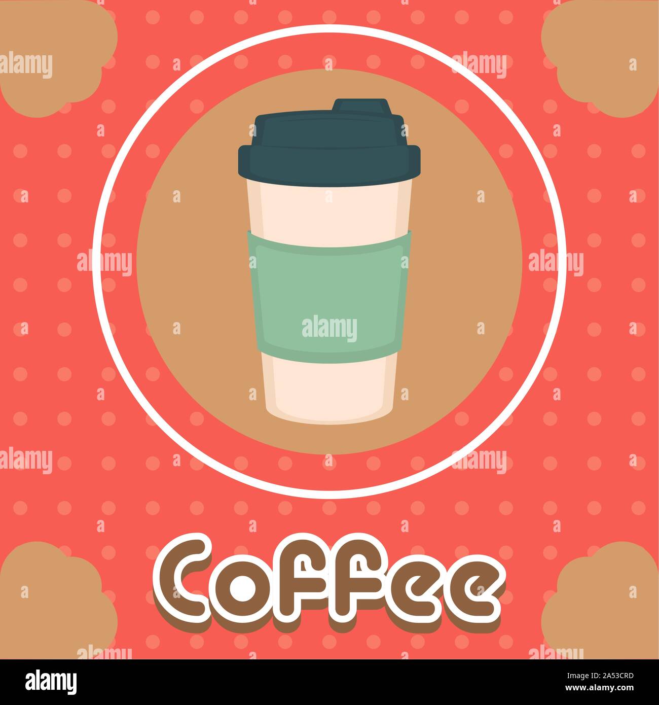 Vintage coffee cups poster with text - Vector illustration Stock Vector ...