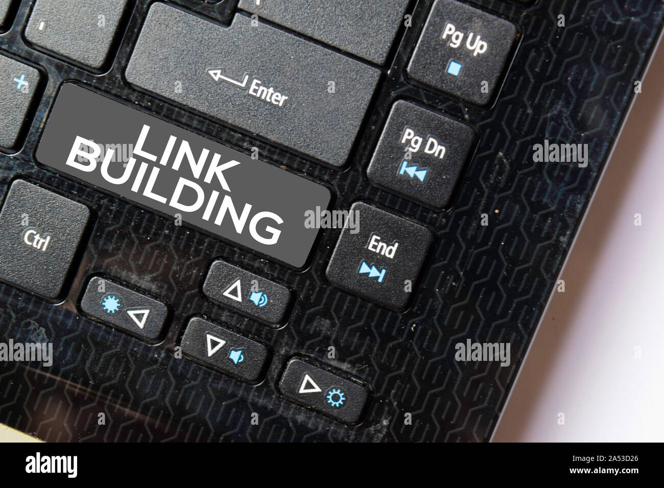 Link Building isolated on laptop keyboard background Stock Photo - Alamy