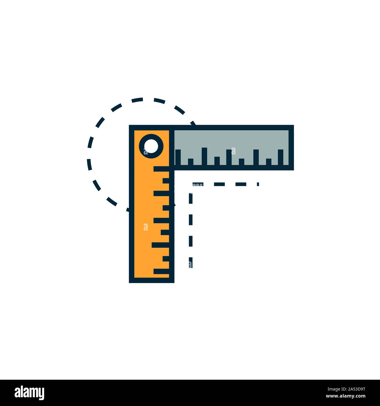 metal angle ruler work tools engineering icon vector illustration Stock ...