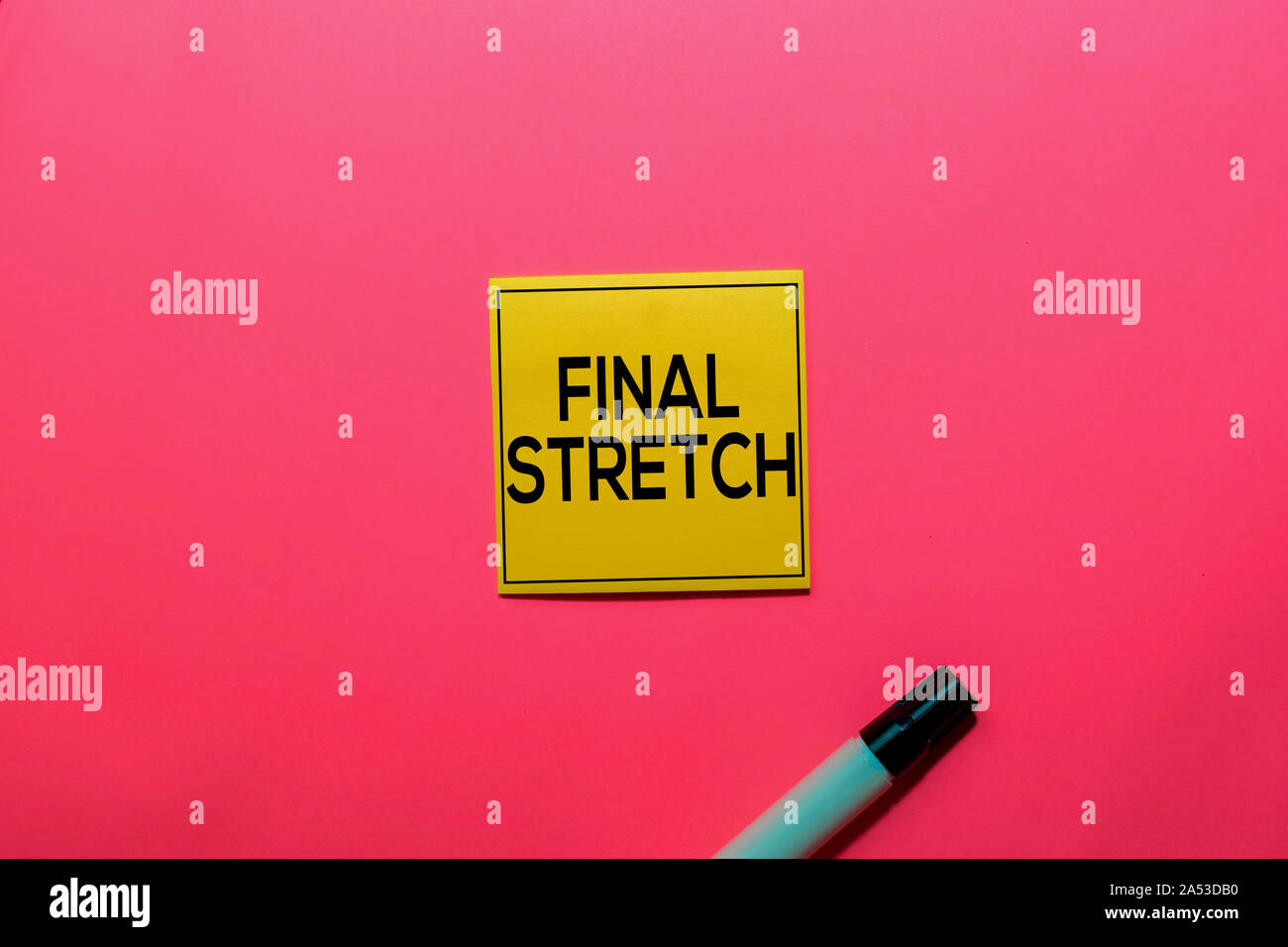 Final Stretch write on sticky notes isolated on Pink background Stock ...