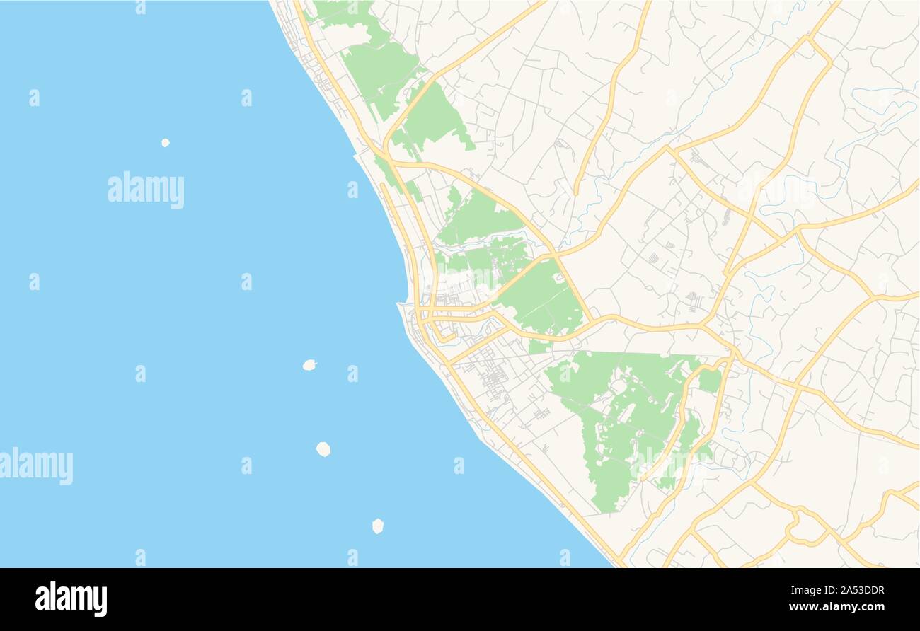 Printable street map of Pariaman, Province West Sumatra, Indonesia. Map ...