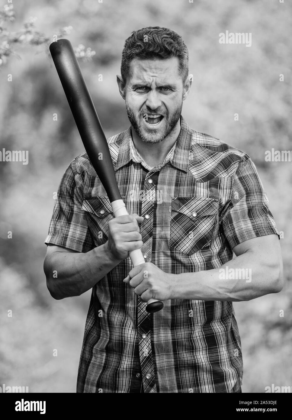 Muscular man baseball bat hi-res stock photography and images - Alamy