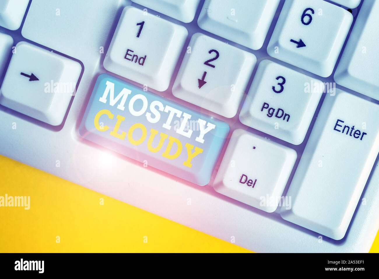 Writing note showing Mostly Cloudy. Business concept for Shadowy ...