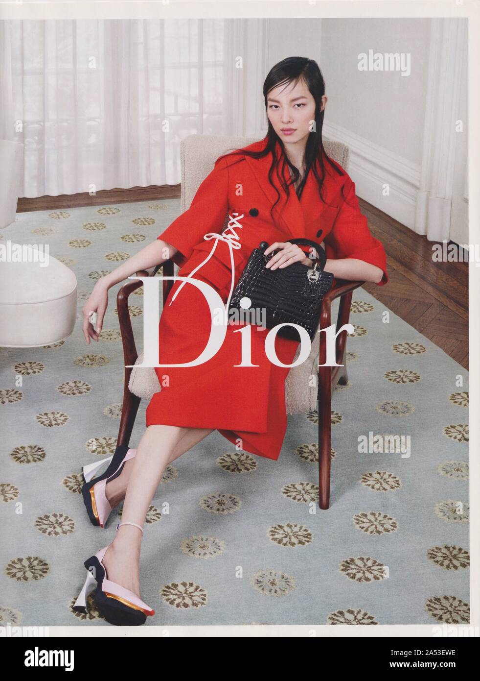 poster advertising Dior fashion house in paper magazine from 2014 year ...