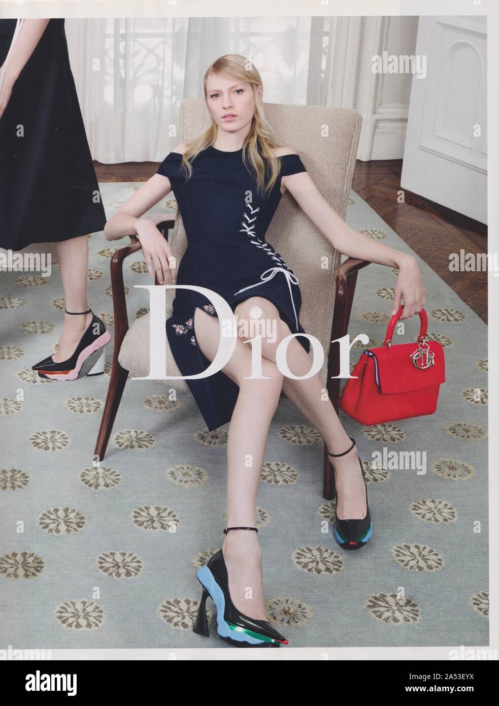 poster advertising Dior fashion house in paper magazine from 2014 year ...