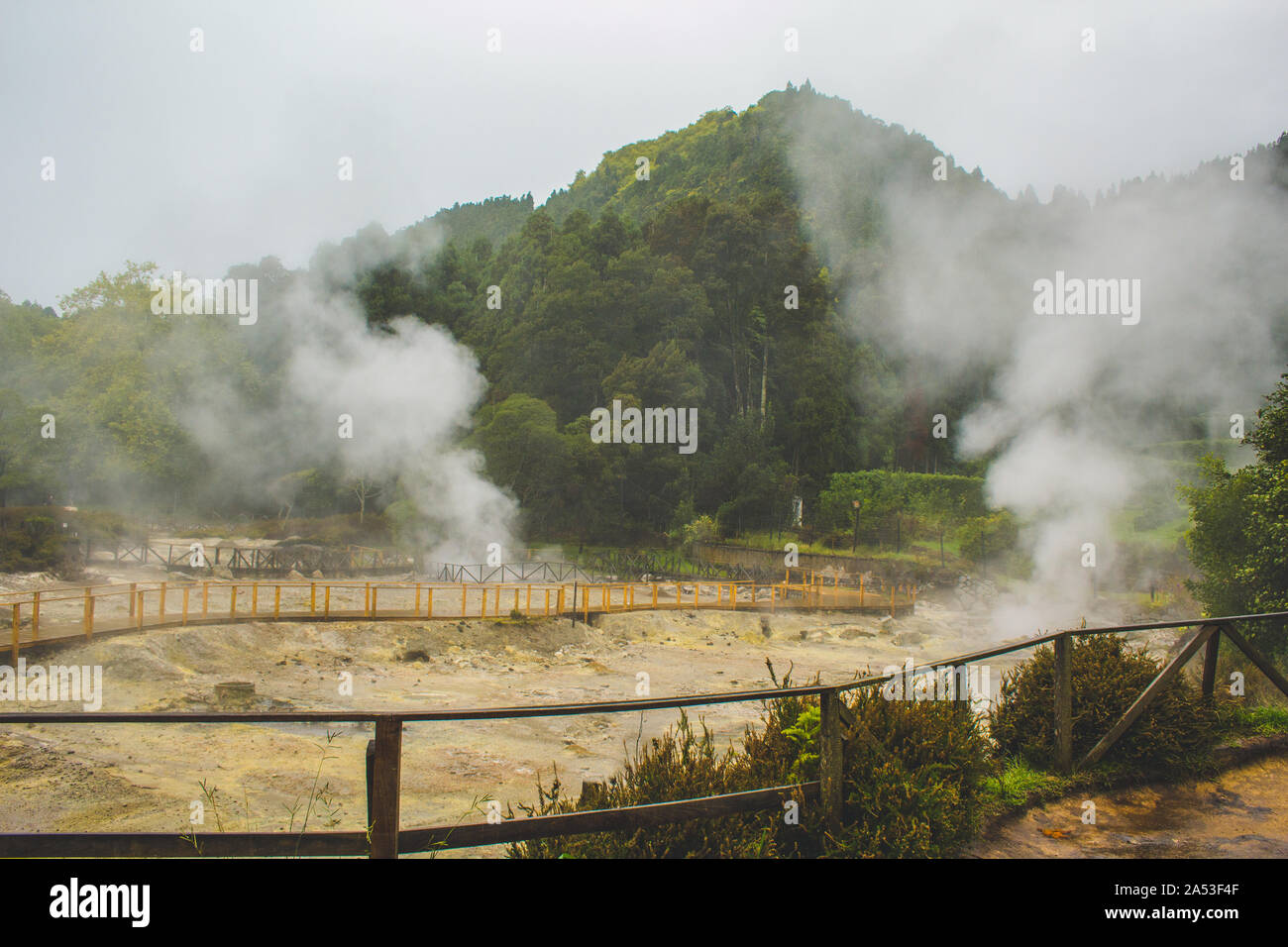 Geothermal activity in Furnas village, Sao Miguel, Azores, Portugal ...