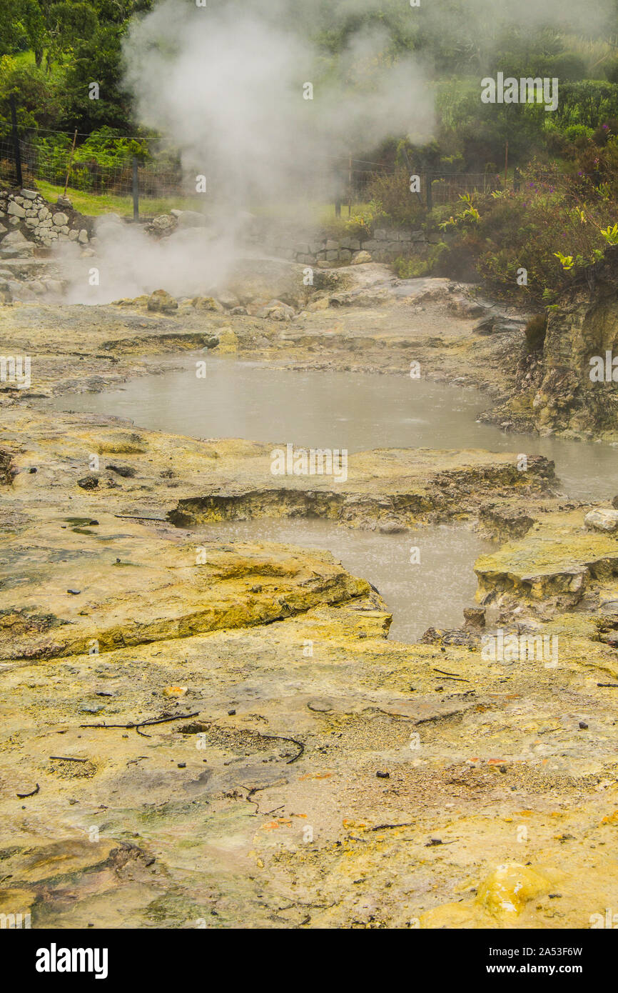 Geothermal activity in Furnas village, Sao Miguel, Azores, Portugal ...